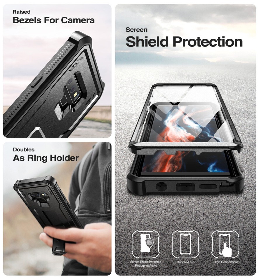 Dexnor Full Body Case for Samsung Galaxy Note 9 with Kickstand Screen ...