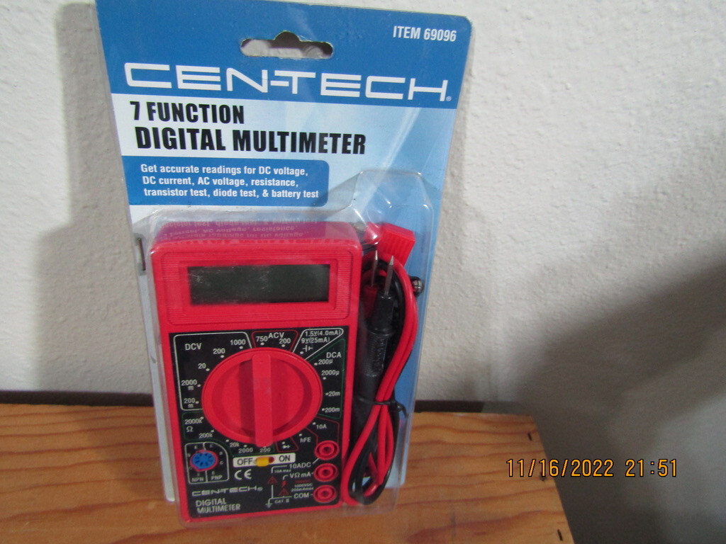 7 Function Digital Multimeter DC-AC Voltage Battery Multi Tester Cen ...