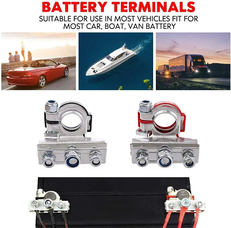 1Pair 12V 24V Automotive Battery Terminal Wire Cable Clamp Terminal ...