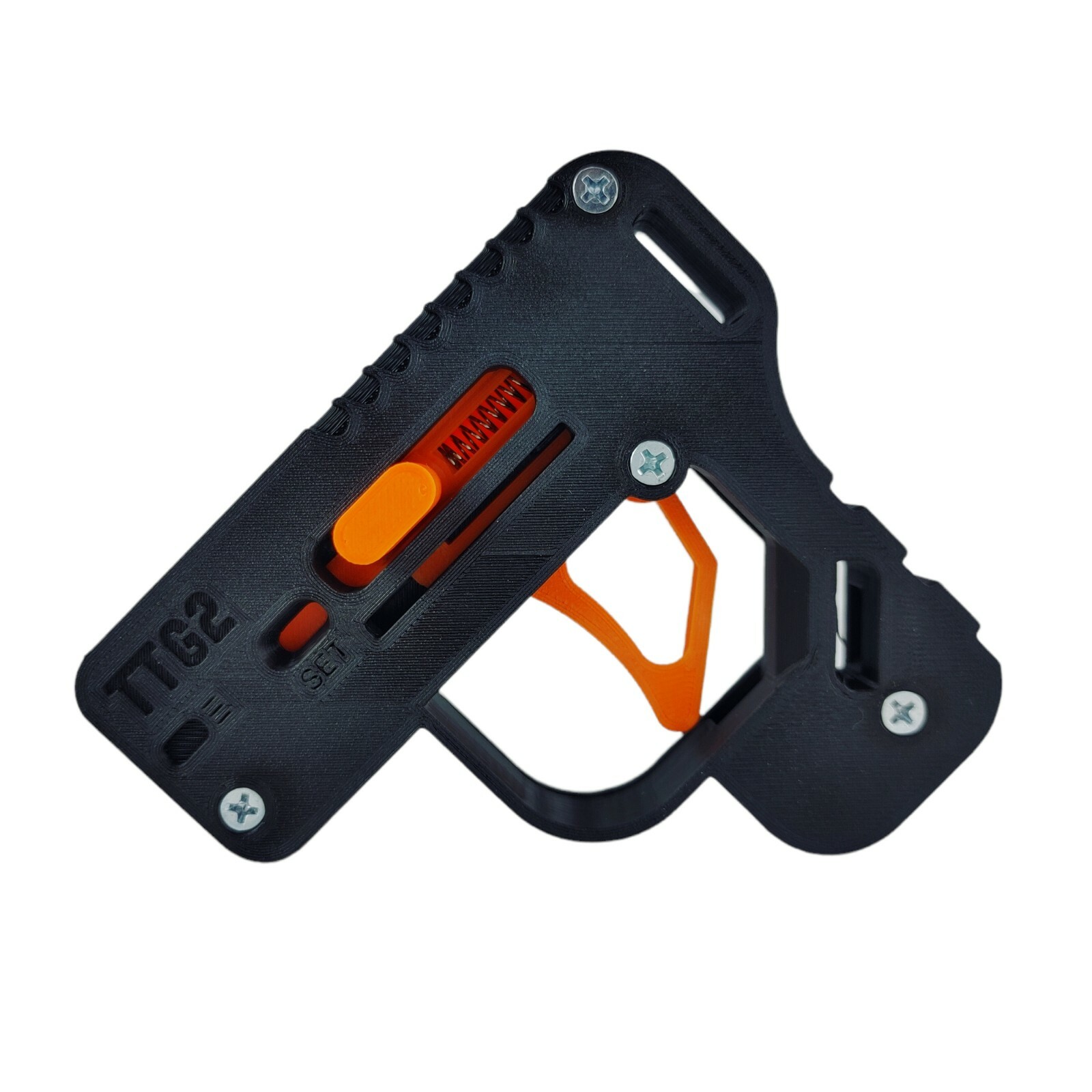 3D Printed TicTac Gun Toy - Launches TicTacs 5-8' -Black/Orange ...