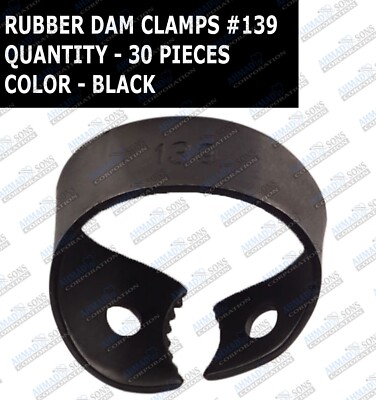 30 PCS Dental Rubber Dam Clamps #139 Endodontics Tooth Restorative ...