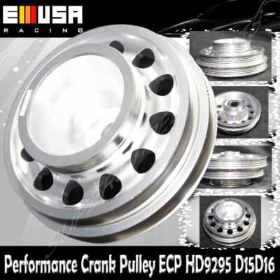 EMUSA Aluminum Performance SILVER Crank Pulley for 92-95 Civic SOHC ...