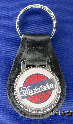 STUDEBAKER #34B9 Leather Chrome Key Ring Turning Wheel 1945 1946 1947 ...