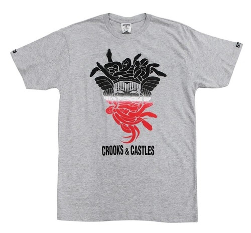 New Crooks & Castles Streetwear Half Fade Men's Graphic Crew Tee T ...