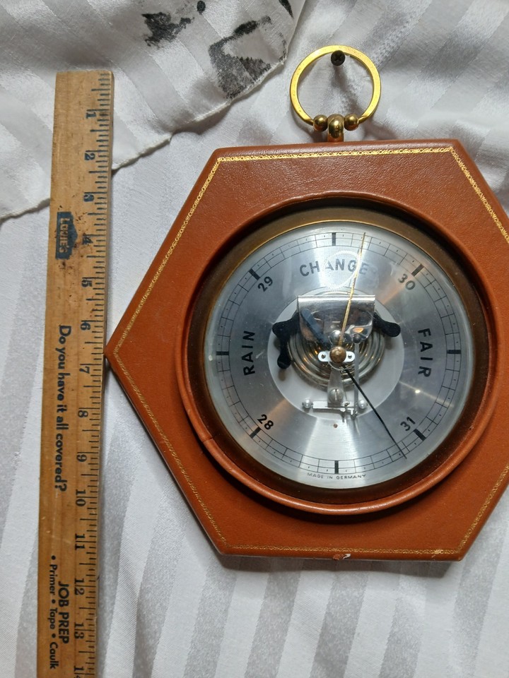 Large Vintage German Wall Weather Forecaster Barometer BEAUTIFUL Wood ...