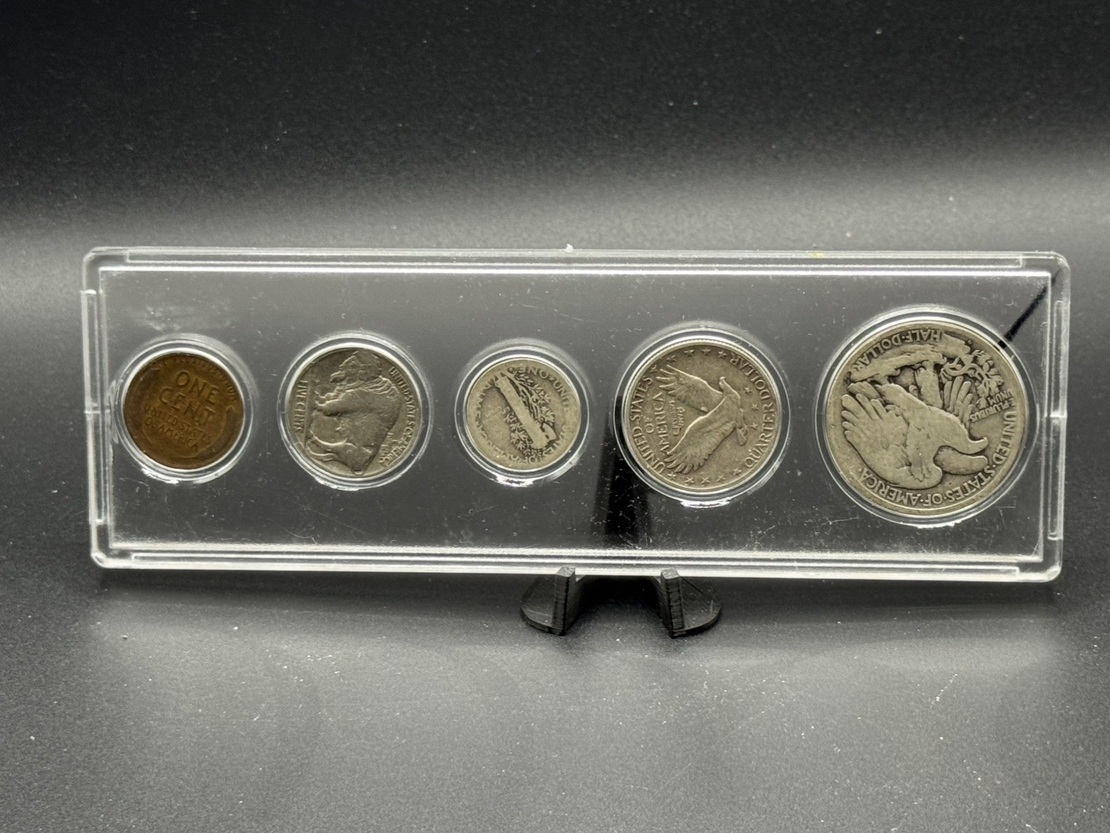 1928 5-Coin Set Walking Liberty Half Dollar, Standing Liberty Quarter ...