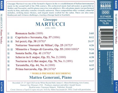 MATTEO GENERANI MARTUCCI: SEI PEZZI; CAPRICCIO E SERENATA; MINUETTO E TEMPO DI G | eBay