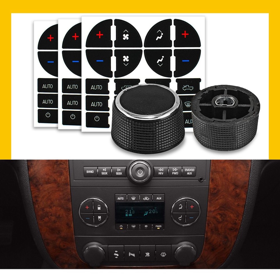 1/2set A/C Climate Control Audio Knobs + Dash Button Repair Decal ...