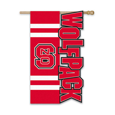North Carolina State University WolfPack Sculptured Applique Flag NCAA ...