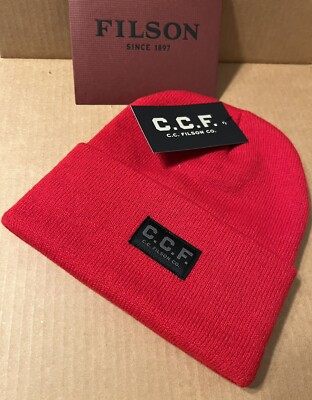 FILSON C.C.F. Watch Cap Beanie - Winter Hat Toboggan - Red New Sealed ...