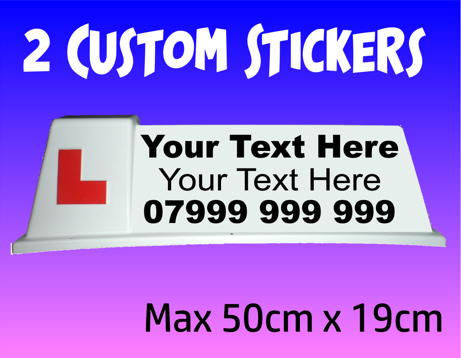 Driving Instructor Roof Box Graphics stickers decals sign Learner ...