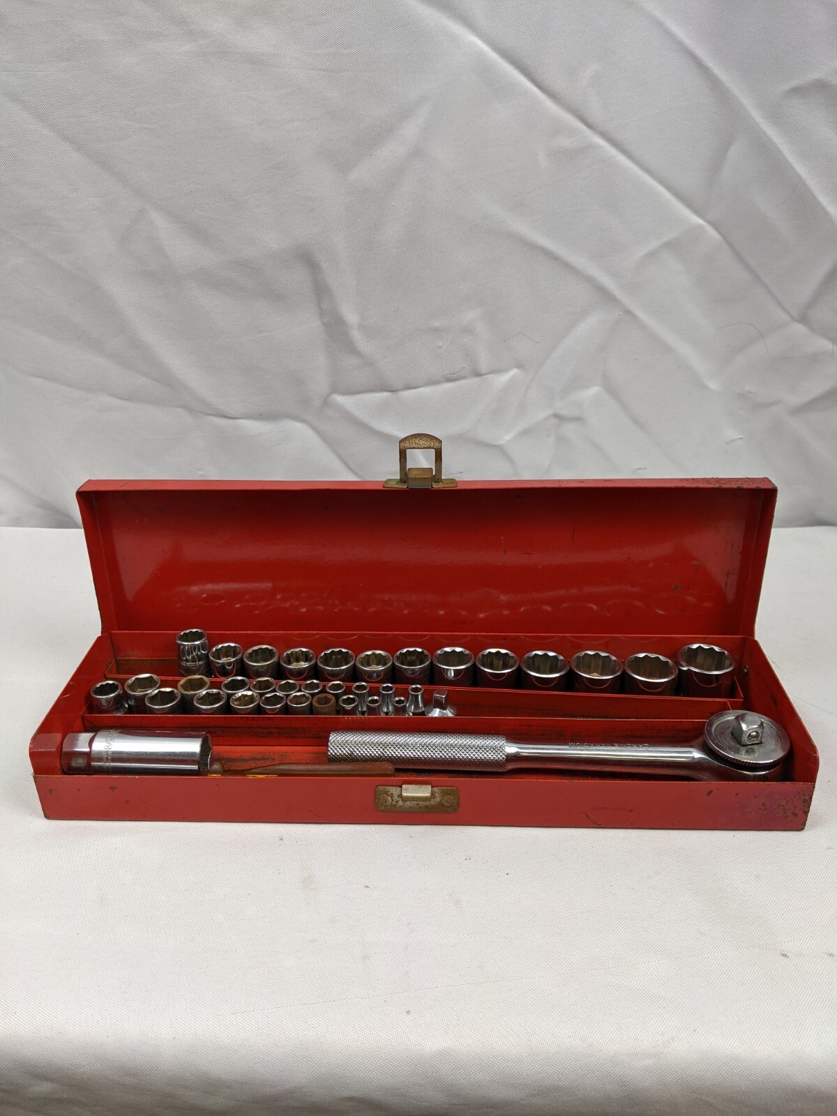 Vintage 35pc Thorsen Socket Set W/ Red Metal Case 51177 | eBay