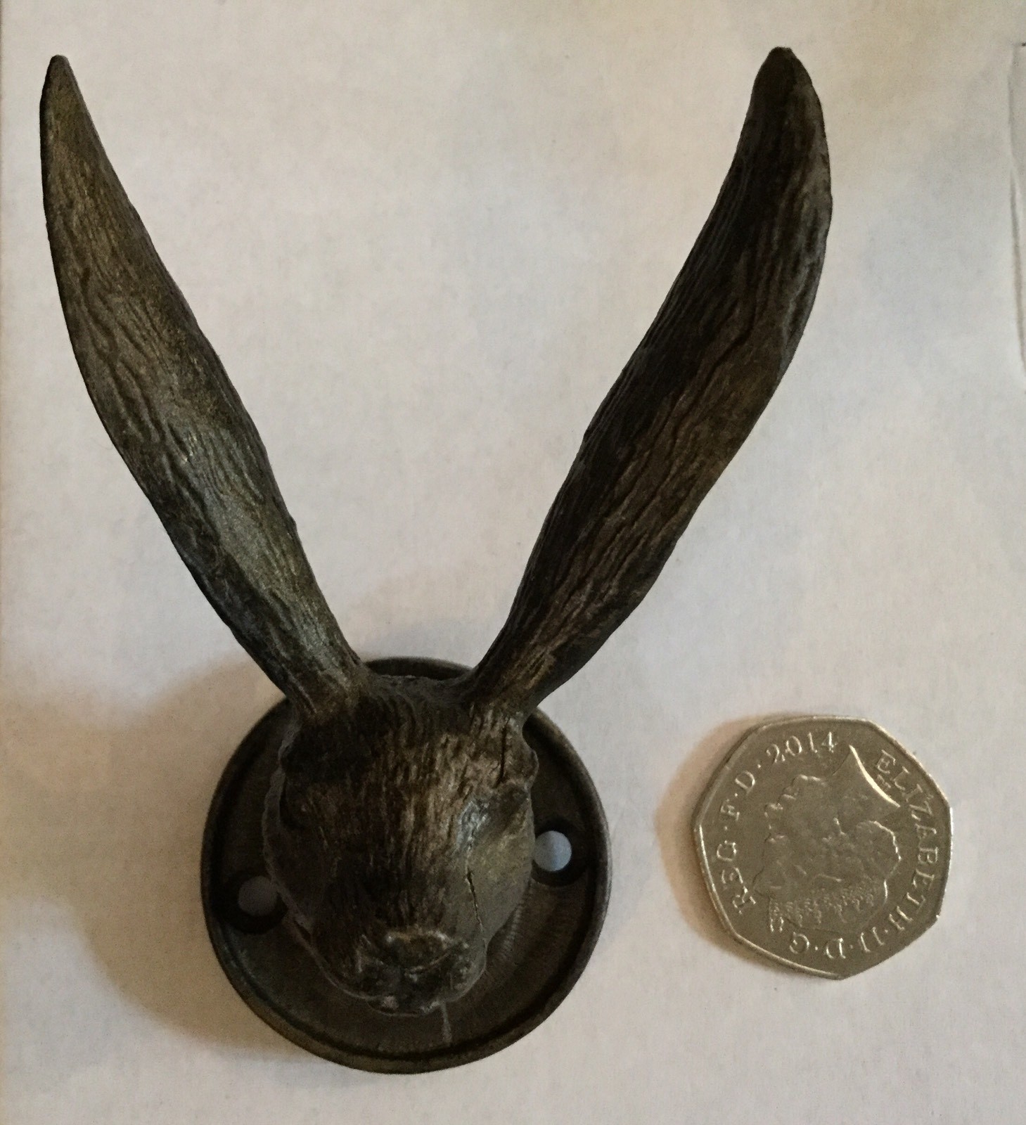 Bronze Hare Coat Hook Rabbit Wall Sculpture Vintage Metal Retro Antique ...