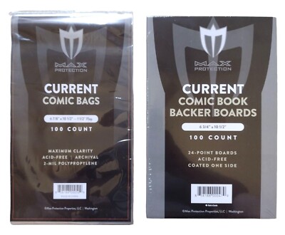 NEW! 100 + 100 Comic Book Backer Boards and Bags Combo For Modern Age ...