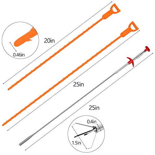 7 Pack Drain Clog Remover Tool Kitchen Sink Toilet Declogger Tool Hair ...