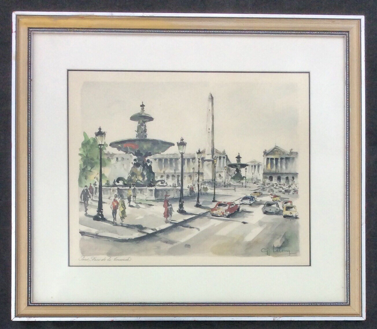 G. LeLong Paris Street Scene Hand Colored Lithograph | eBay