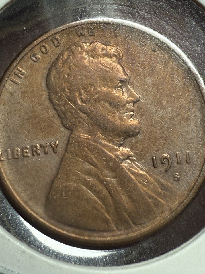 1911-S Lincoln Cent | EF | Copper 1c | Copper Wheat Cent 1c Rb Red ...