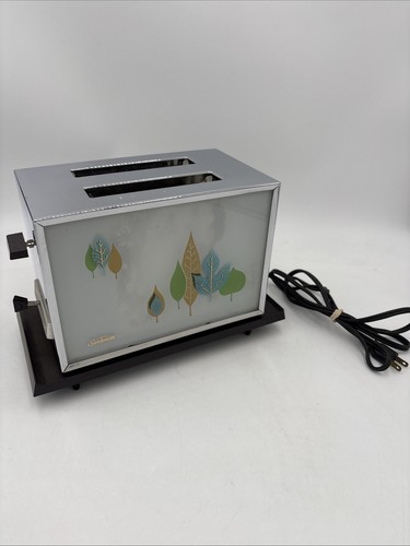 Sunbeam Mid Century Modern Glass Panel Toaster MCM Atomic Space Age ...