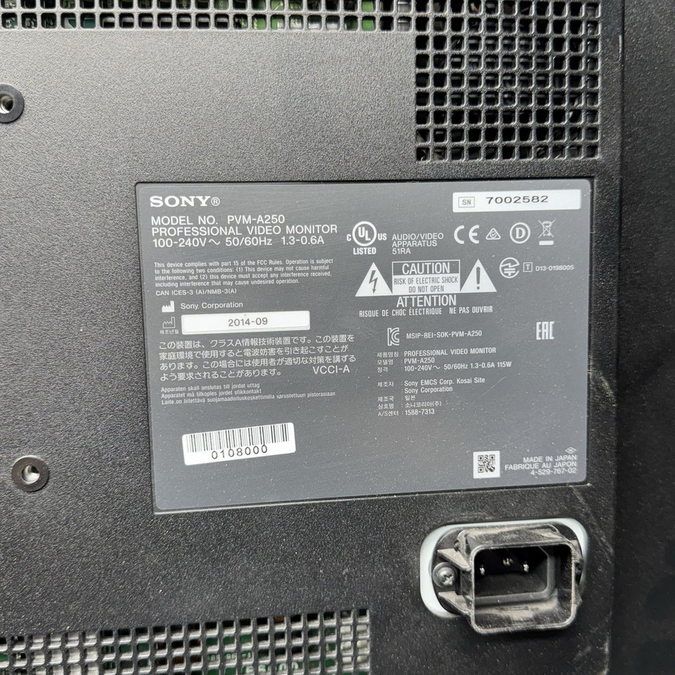 2pc Sony PVM-A250 25" TRIMASTER EL Professional OLED Production Monitor ...