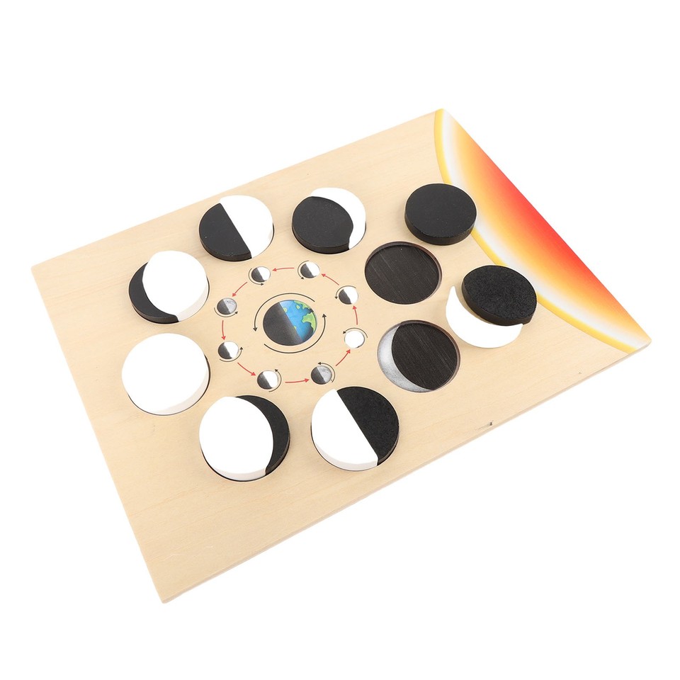 Moon Phase Puzzle Educational Wooden Moon Phase Jigsaw Puzzle Preschool ...