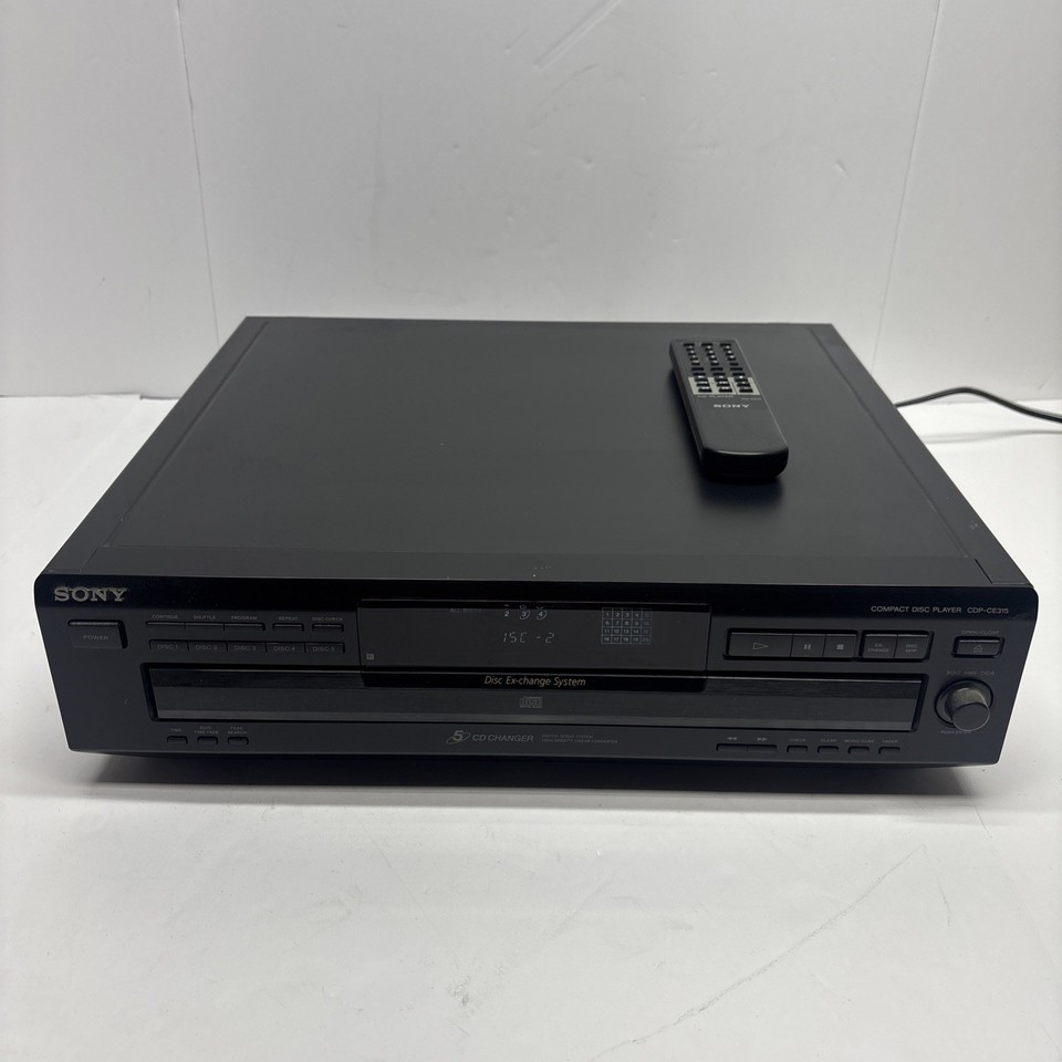 Sony CDP-CE315 CD Player, 5-Disc Exchange Changer For Stereo W/ Remote ...