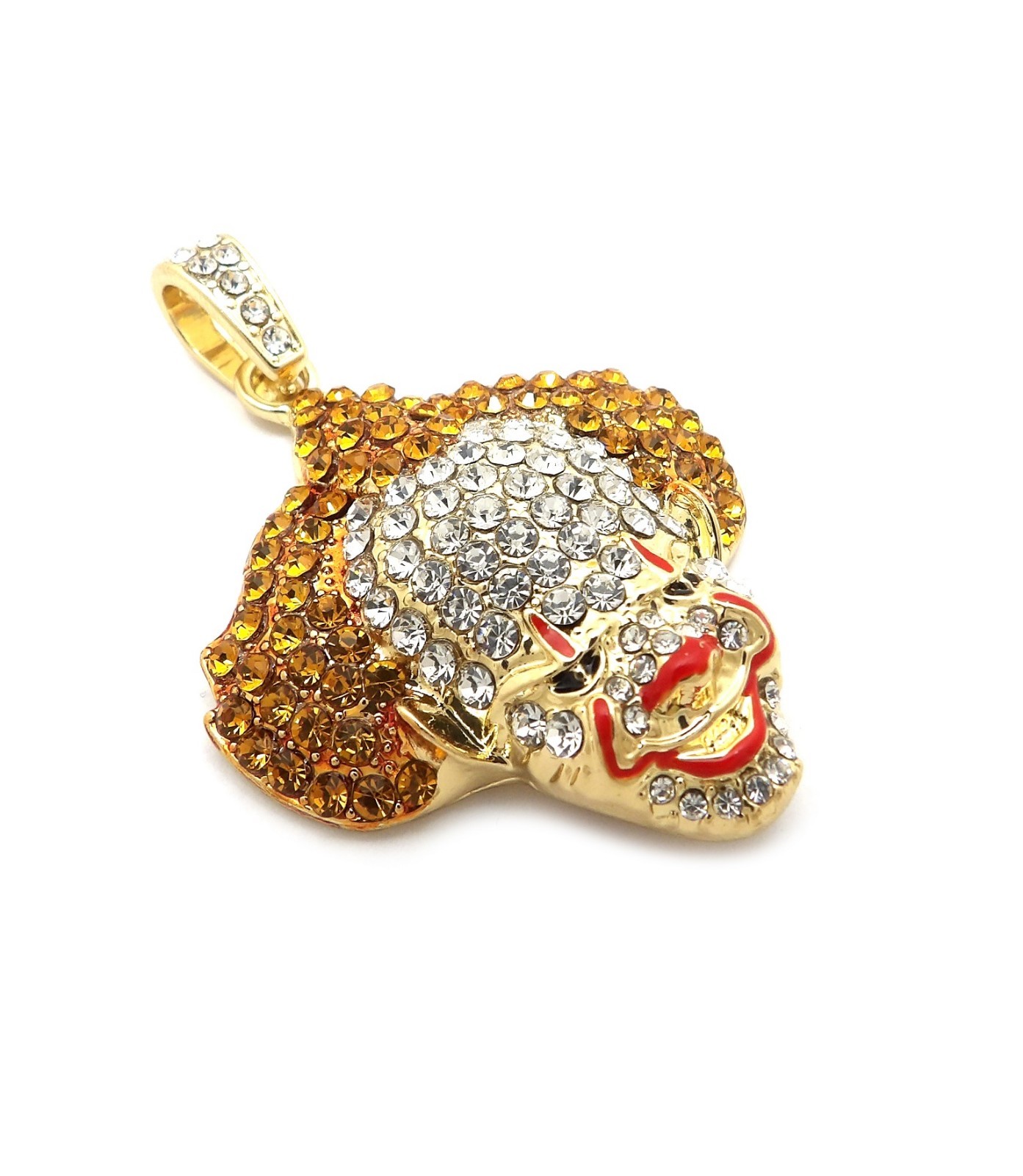 Iced Bling Crazy Clown Pendant & 24" Box, Rope, Cuban Chain Hip Hop ...