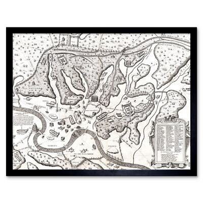 Karte Du Perac 1573 Antikes Rom Hügel Stadt Gerahmter Druck 30x40 cm ...