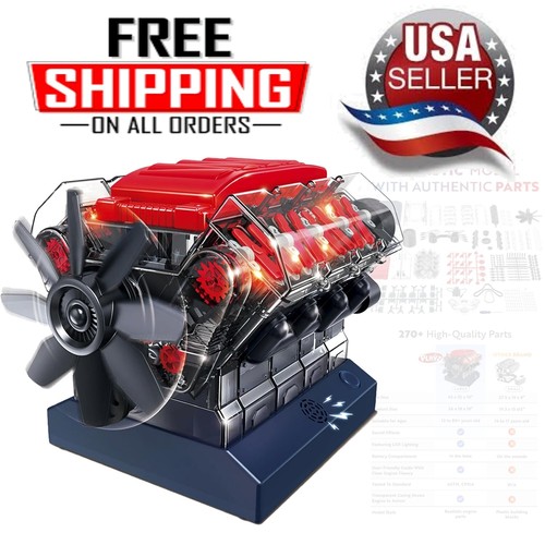 V8 Combustion Engine Model Kit That Runs - Build Your Own STEM Mini V8 ...