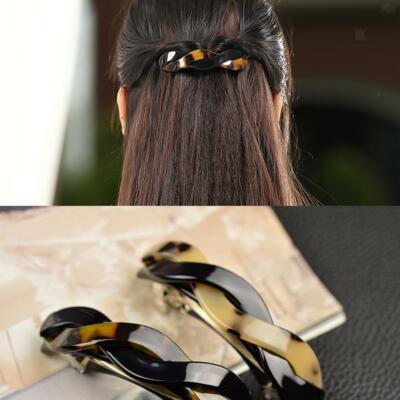 Lady Hair Barrette Clamp Clip Hair Acetate Spring Bend Hair Clip ...