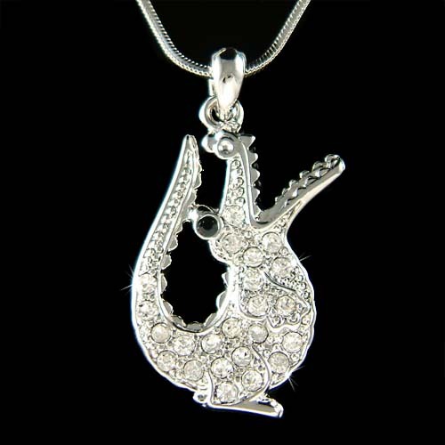 ~CROCODILE made with Swarovski Crystal alligator Gator Wild Charm Chain ...