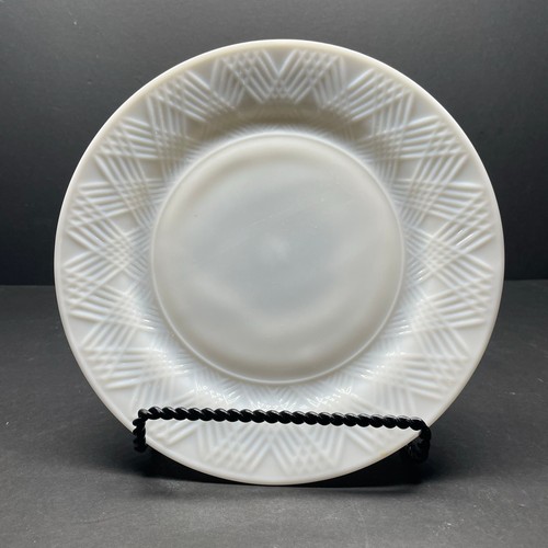 Hazel Atlas Milk Glass 9” Plate - Vintage - Criss Cross Pattern | eBay
