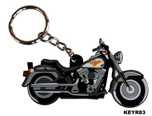 Keychain Key Chain Harley Davidson Fat Boy Image One Side Soft Rubber ...