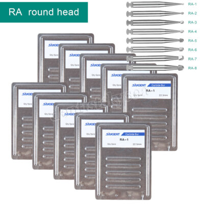 8 Types Dental Round Carbide Bur for Slow Speed Latch Type RA 1# - 8 ...