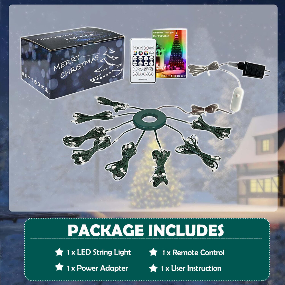 Christmas Tree Waterfall Lights 160LED RGB Color Changing for Indoor ...