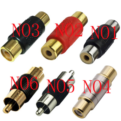RCA AV Male Female Audio Video Coupler Plug Connectors Adapter Jack ...
