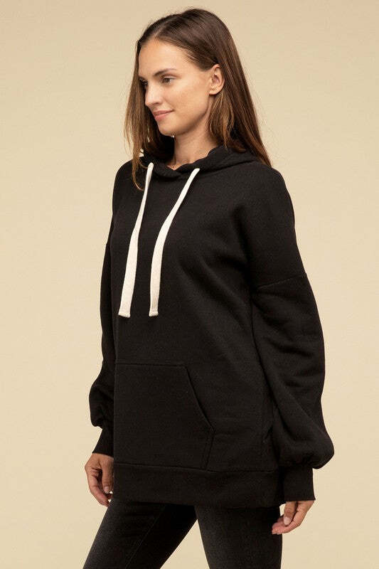 Zenana Oversized Drawstring Hoodie Tunic Sweatshirt with Pockets in 3 ...