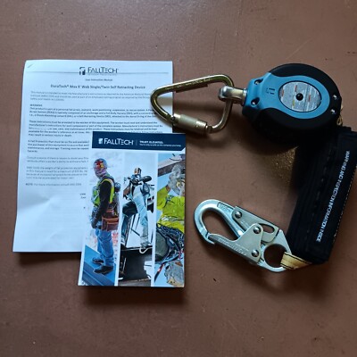 Dura Tech FALLTECH Self-Retracting Lifeline: Steel Snap Hook Anchor, Harness Ste | eBay