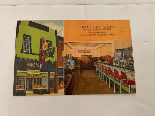c.1940 Princess Cafe Iowa Falls Iowa Linen Postcard | eBay