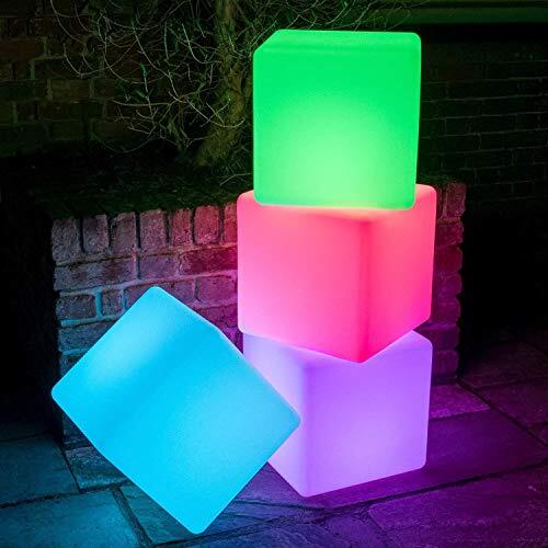 4inch Cordless Led Cube Night Light 16 Colors & Remote Control Battery ...