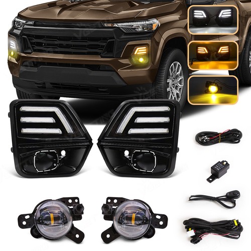 For 2023-2025 Chevrolet Colorado LED DRL Daytime Running Yellow Fog ...