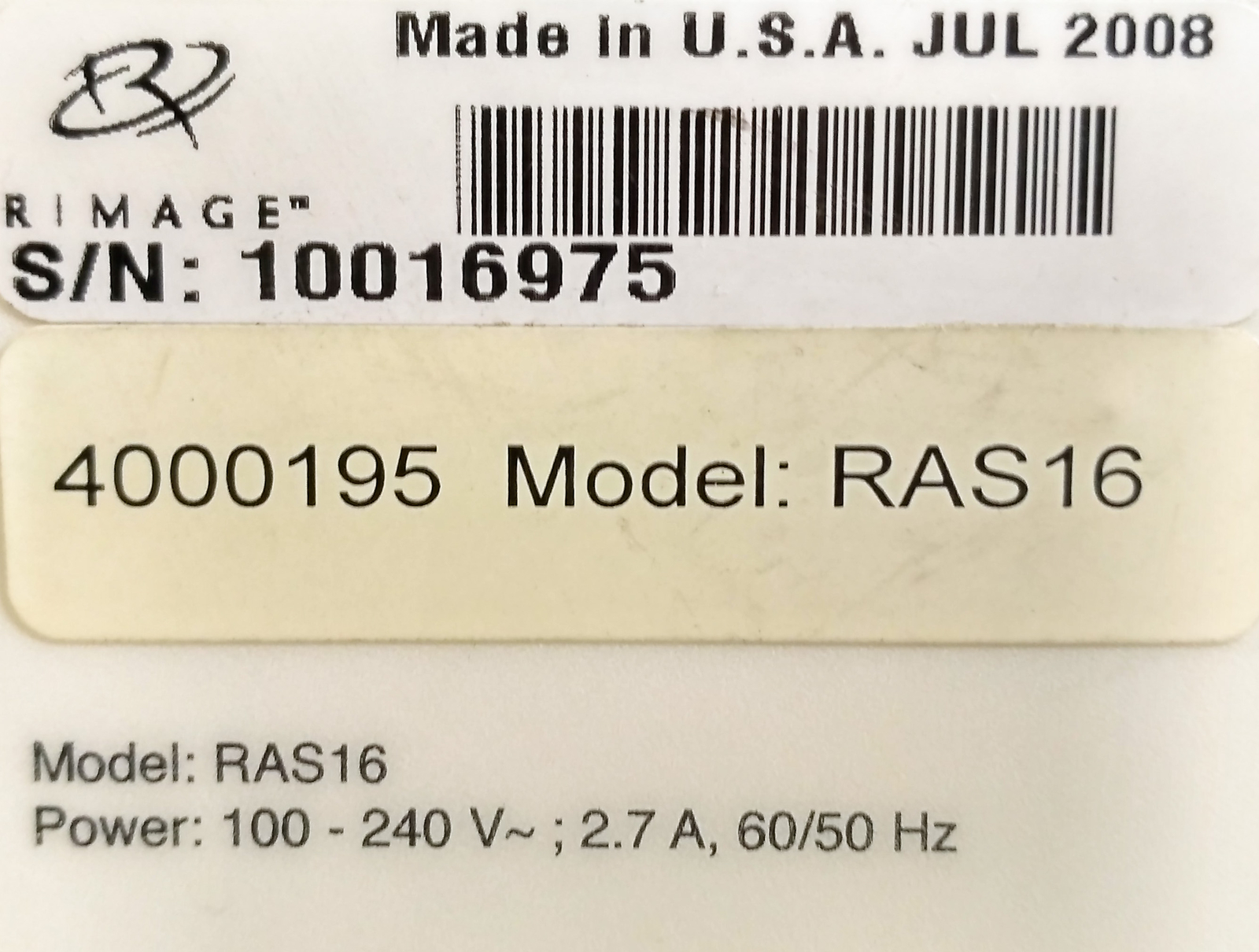 11458 RIMAGE 2000I CD/DVD DUPLICATOR RAS16 | eBay