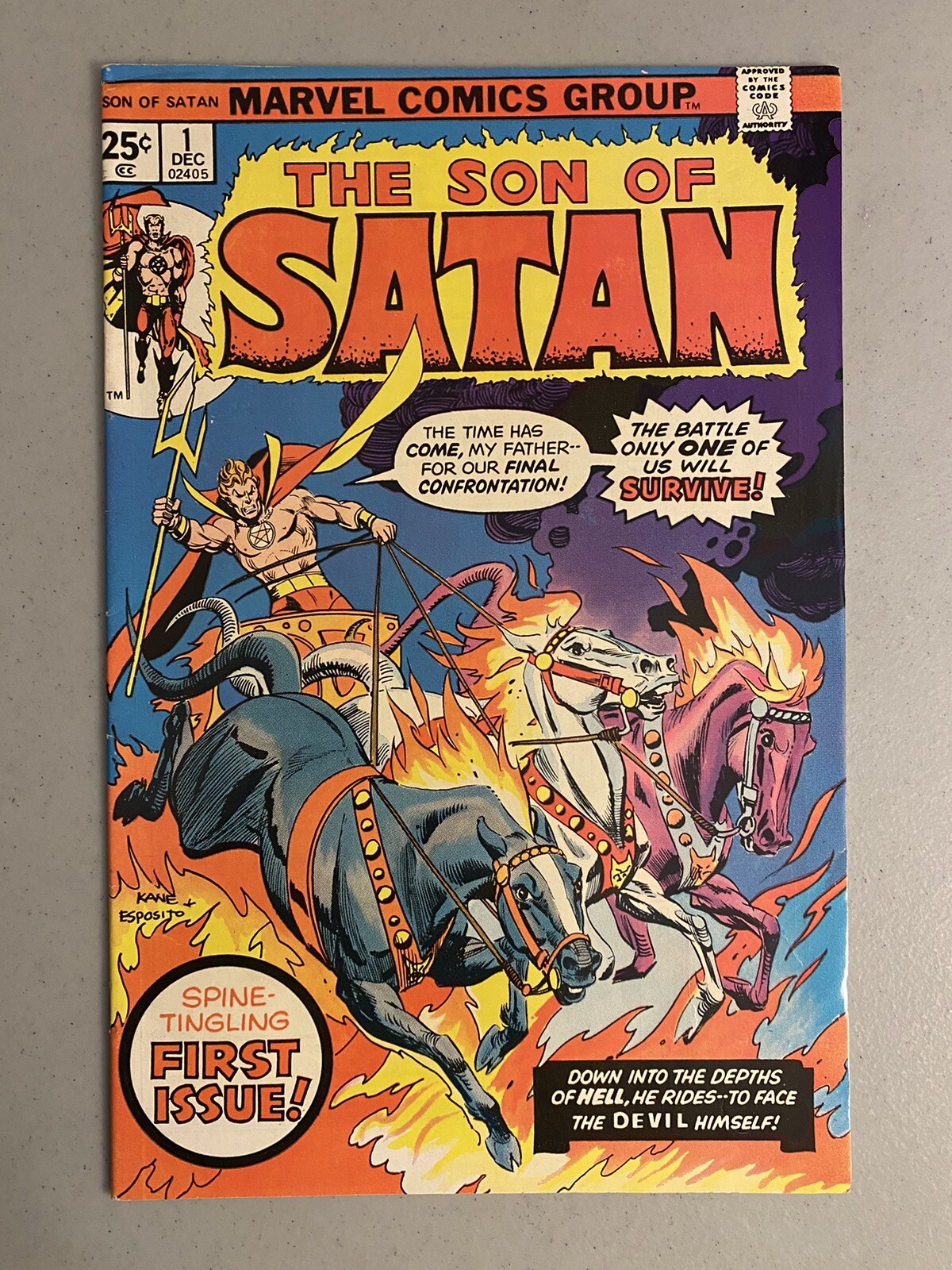 Son of Satan 1, VF- 7.5, Bronze 1975, Gil Kane, MVS Intact, Daimon ...