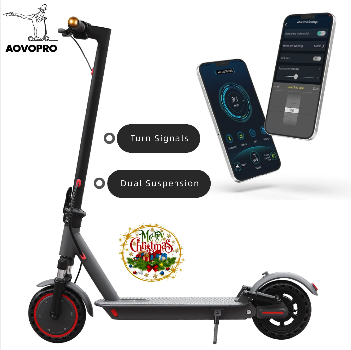 AOVOPRO AP07 Electric Scooter 10.4AH Dual Suspension Turn Signals ...