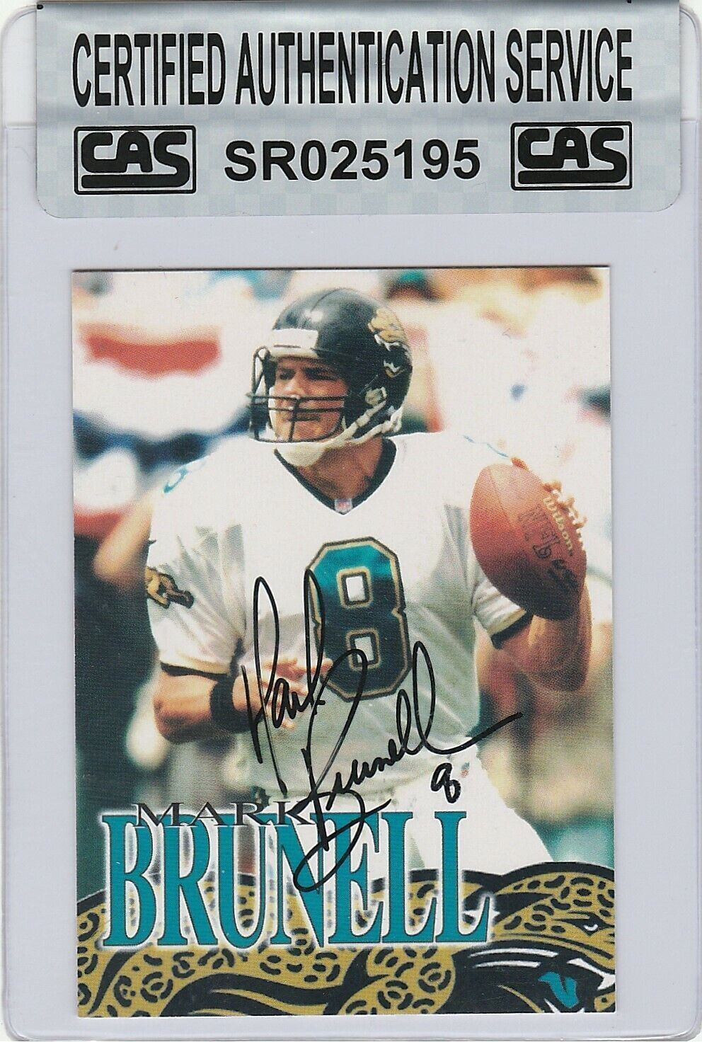 #1 MARK BRUNELL SIGNED AUTOGRAPH CARD JACKSONVILLE JAGUARS CAS SLABBED ...