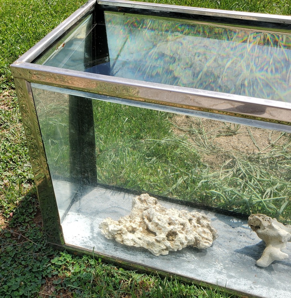 Metaframe Aquarium Fish Tank Chrome Slate Bottom 20 Gallon Glass Tank ...