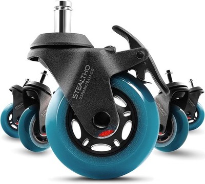 Chair Casters 5-Pack with 2 Locking Wheels | Heavy-Duty Office Rollers ...
