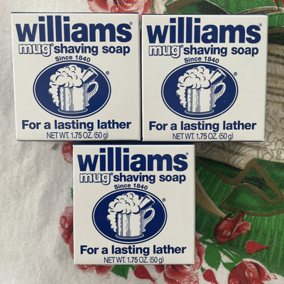 3~Williams Mug Shaving Soap 1.75 Oz 50g Bar Discontinued NIB - New Old ...
