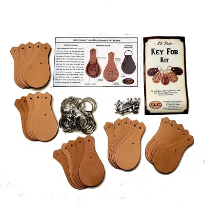Springfield Leather 25 Pack Leather Key Fob Kit with Rivets and Jump ...