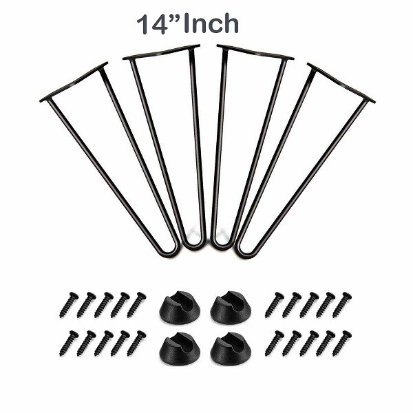 4x Hairpin Table Legs Hair Pin Legs Set for Furniture Bench Desk Metal ...