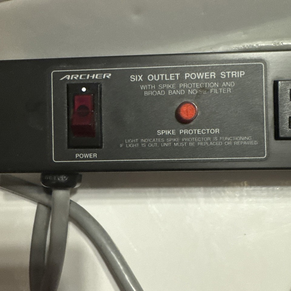 Archer Six 6 Outlet Power Strip with Spike Protector 61-2780A(#12) | eBay